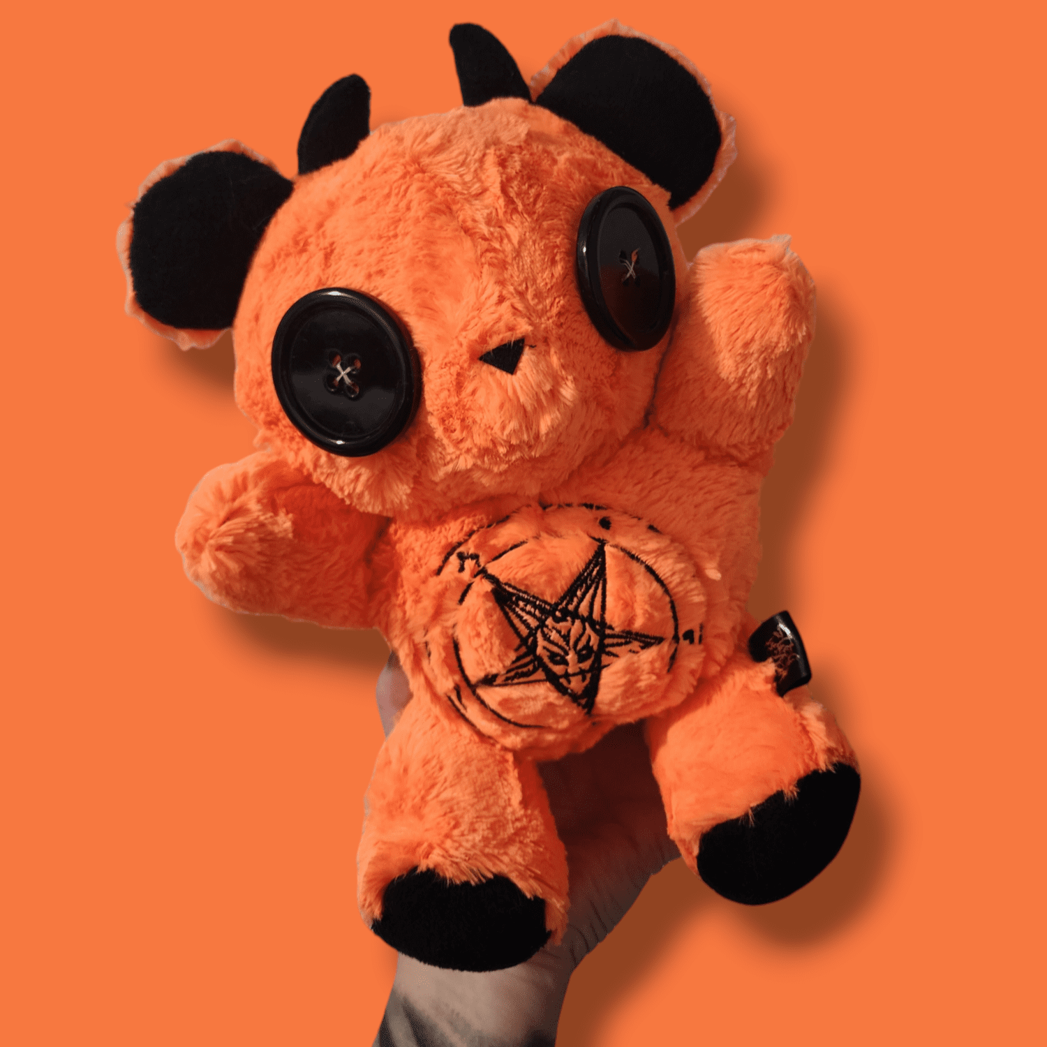 UV reactive Orange Baphomet Bear - Venom Doll Plushies