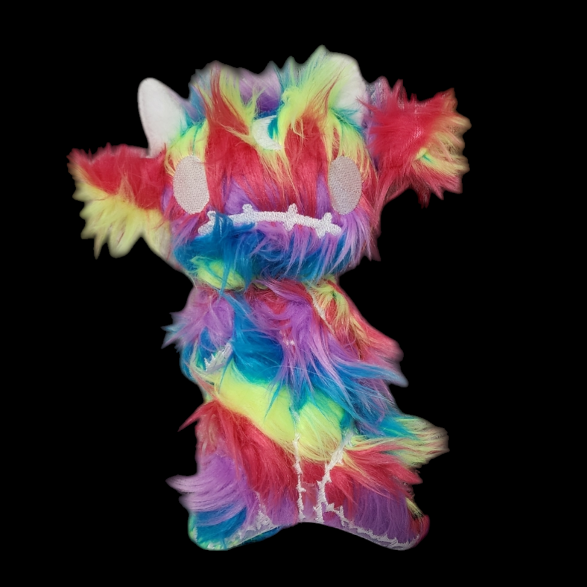 Fuzzy Sad Cow - Rainbow with whtire - Venom Doll Plushies