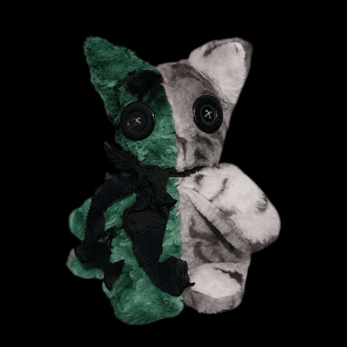 Green & Grey Splitty Kitty - Venom Doll Plushies